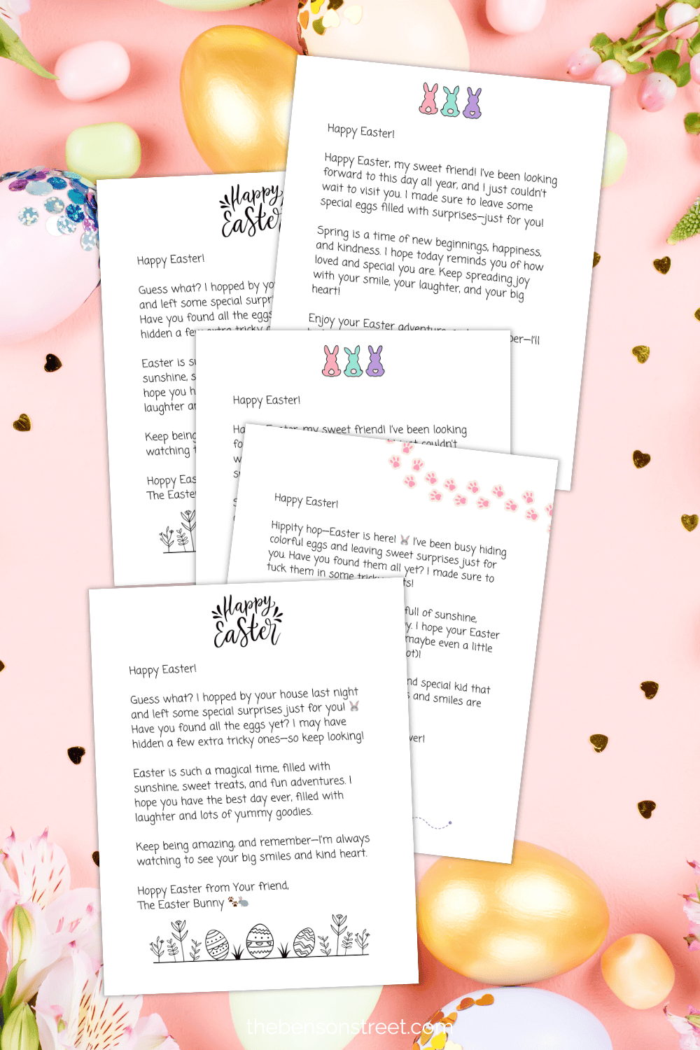 Easter Bunny Letter Free Printable: 3 Fun Letters for Easter