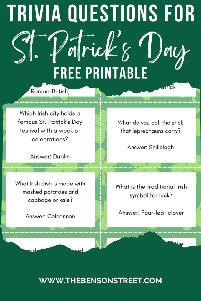 Free St. Patrick’s Day Trivia Questions and Answers Printable