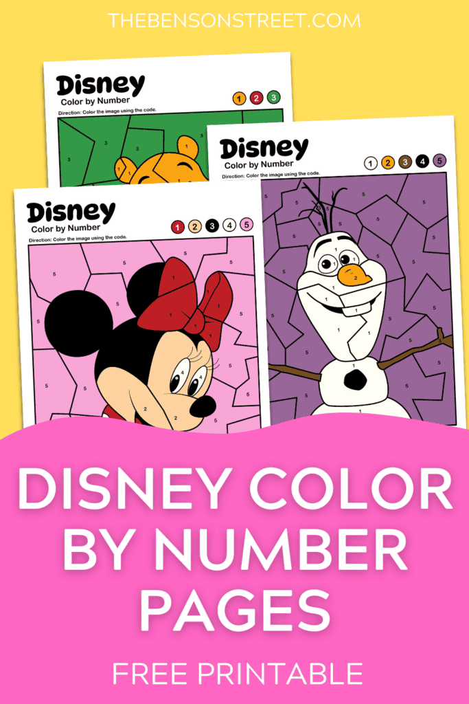 Disney Color by Number Coloring Pages: 8 Free Printables