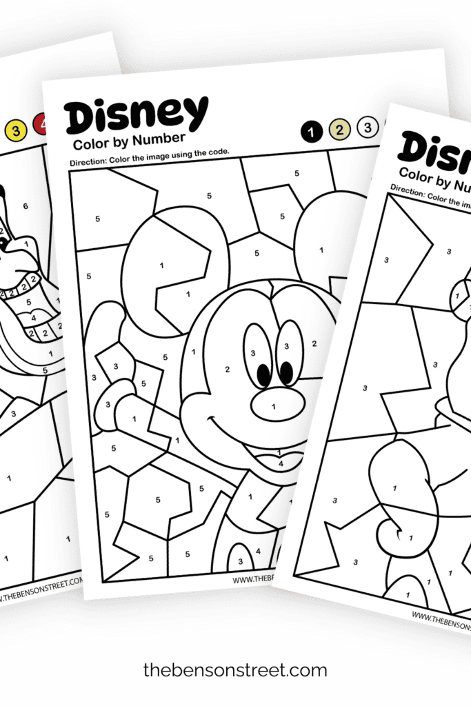 Disney Color by Number Coloring Pages: 8 Free Printables