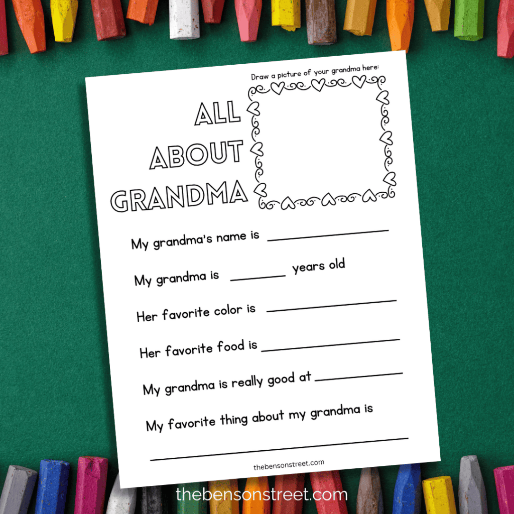 Free Printable Mother’s Day Grandma Questionnaire Page - The Benson Street