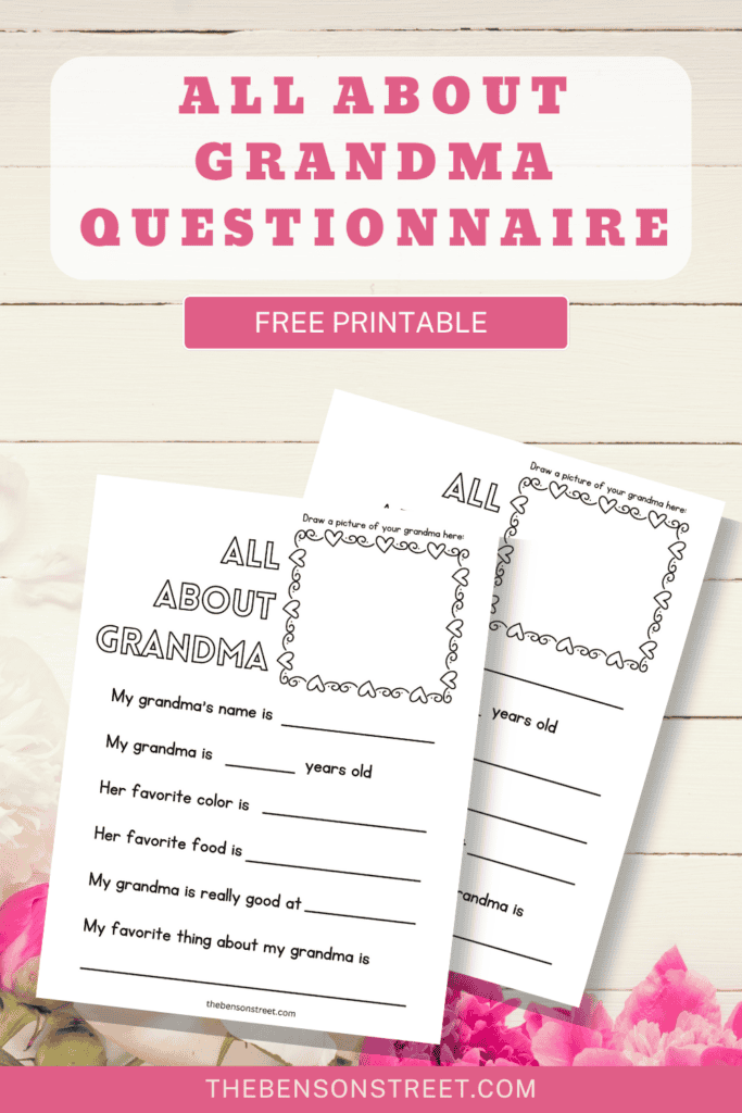 Free Printable Mother’s Day Grandma Questionnaire Page - The Benson Street