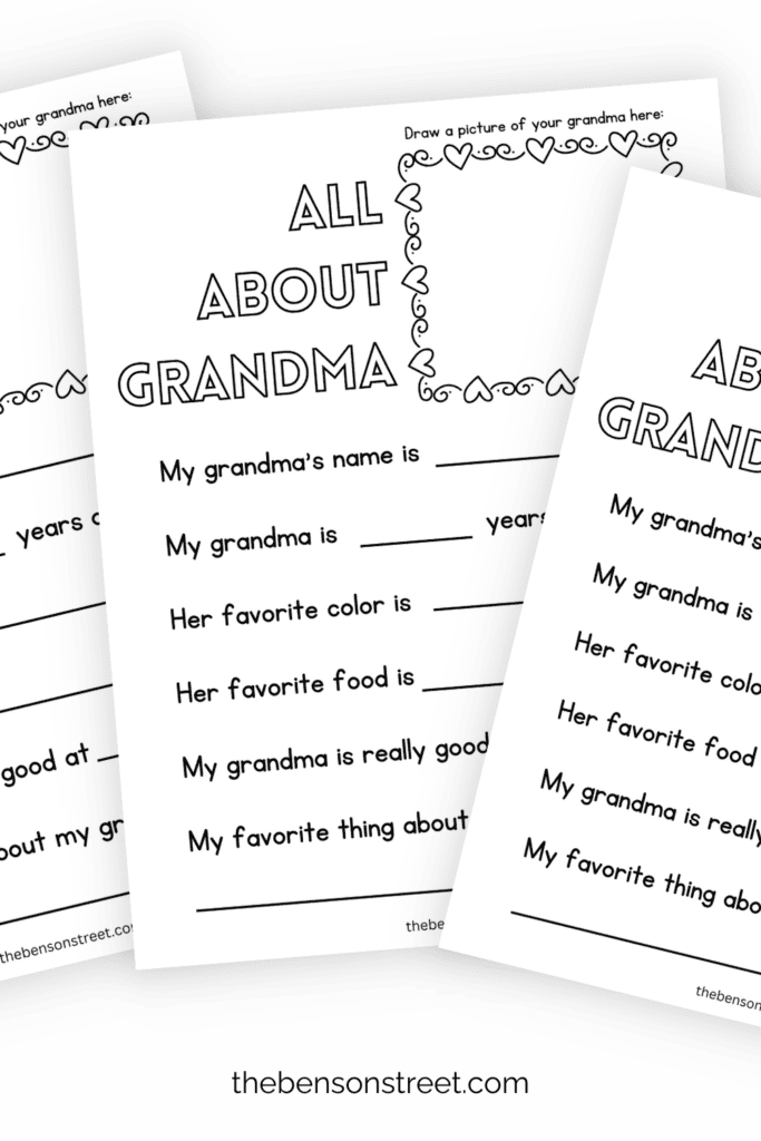 Free Printable Mother’s Day Grandma Questionnaire Page - The Benson Street