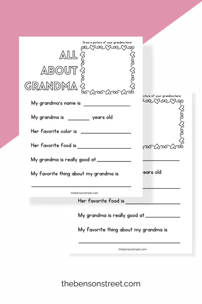 Free Printable Mother’s Day Grandma Questionnaire Page - The Benson Street