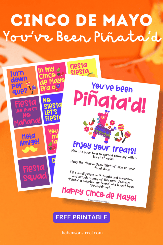 Free Printable You've Been Piñata'd for Cinco de Mayo Fun - The Benson ...
