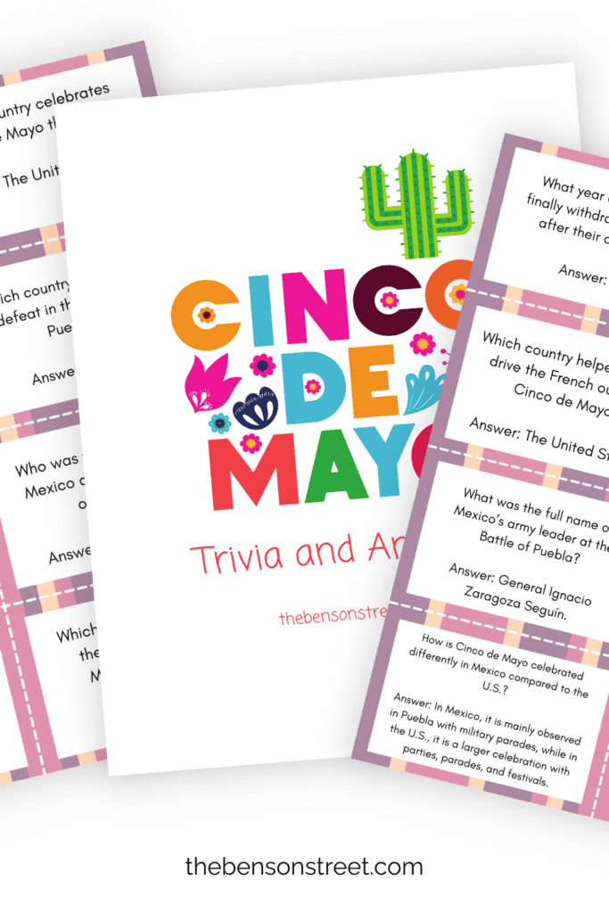 Free Cinco de Mayo Trivia Printable Cards for a Fun Game - The Benson ...