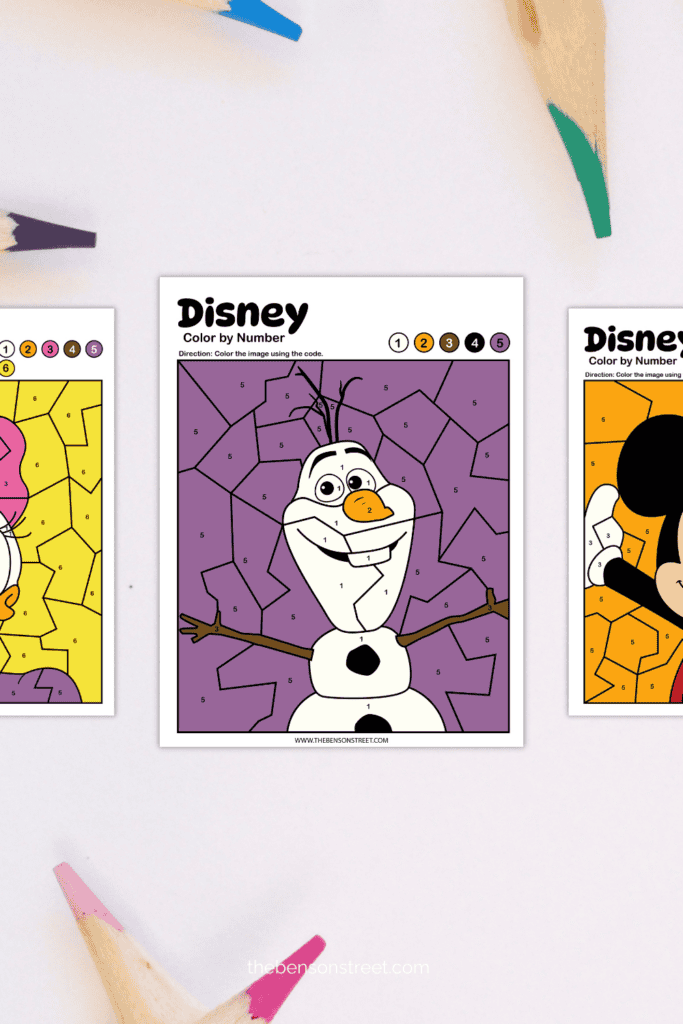 Disney Color by Number Coloring Pages: 8 Free Printables