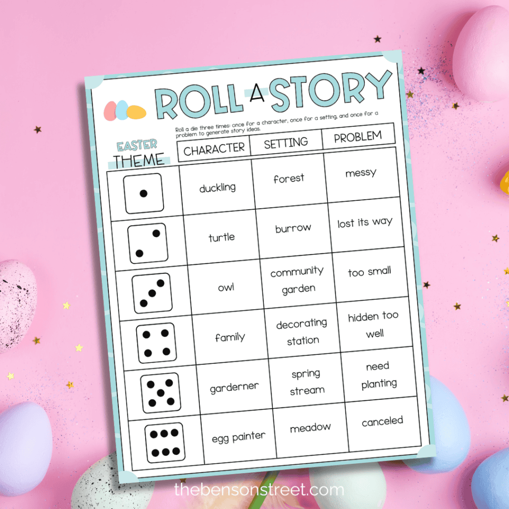 Free Printable Easter Roll a Story: Fun Writing Activity - The Benson ...