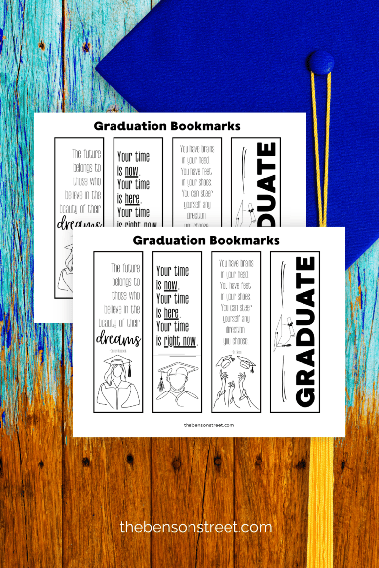 Free Printable Graduation Bookmarks: Graduate Gift Idea - The Benson Street
