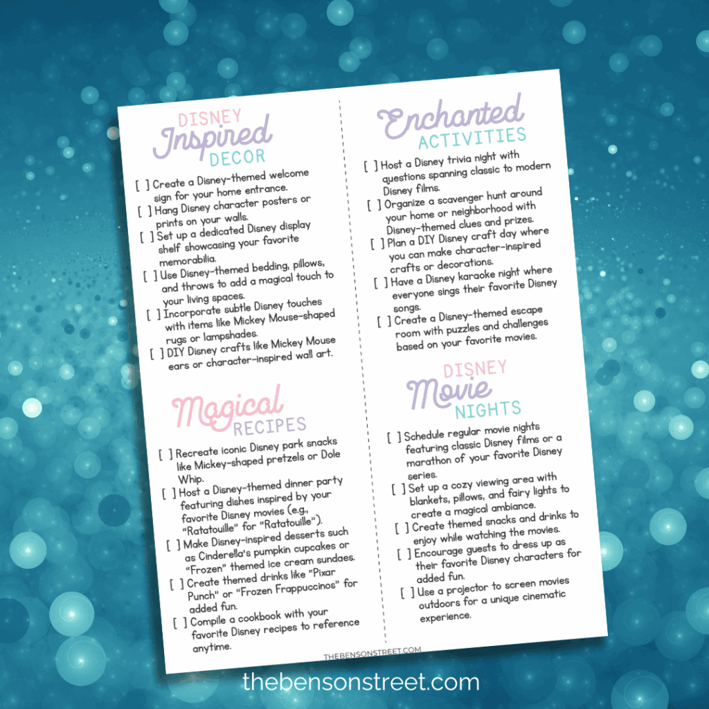 Disney Printable Activities At Home: 8 Lists to Recreate Magic - The ...