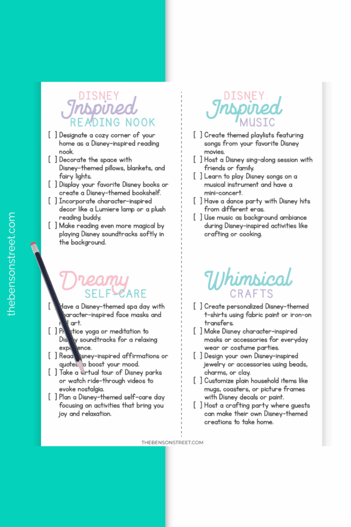 Disney Printable Activities At Home: 8 Lists to Recreate Magic - The ...