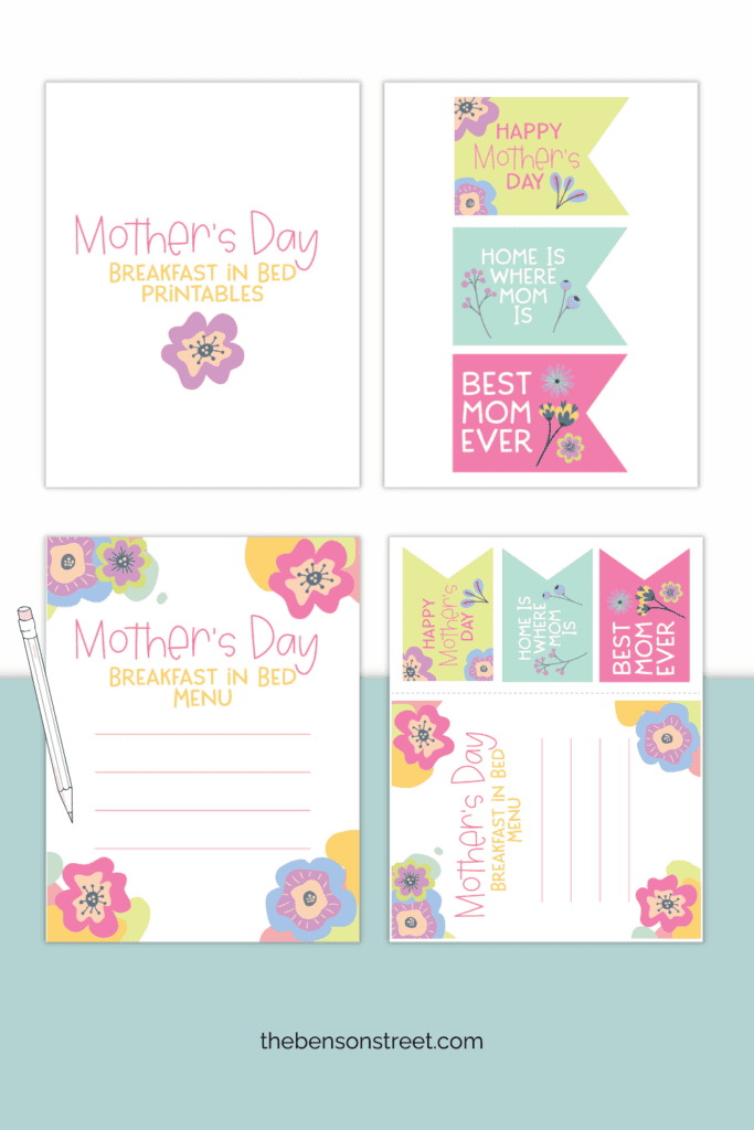 Free Mother's Day Breakfast in Bed Printables - The Benson Street
