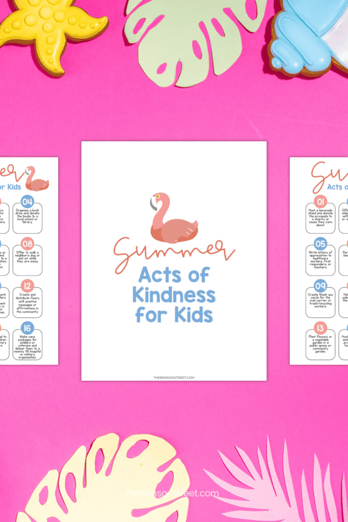 Summer Random Acts of Kindness for Kids Free Printable Page