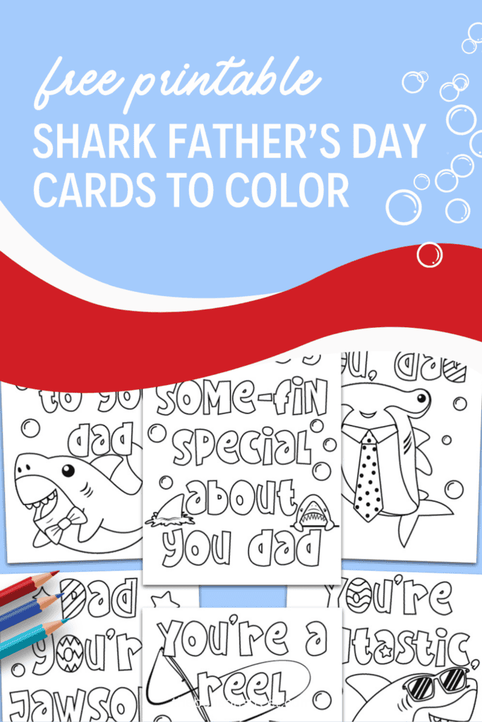 Free Printable Shark Father's Day Cards for Kids to Color - The Benson ...