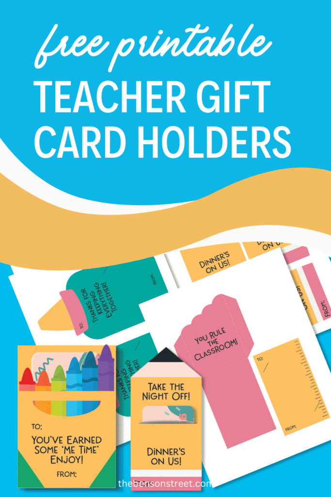 Free Teacher Appreciation Gift Card Holder Printable - The Benson Street