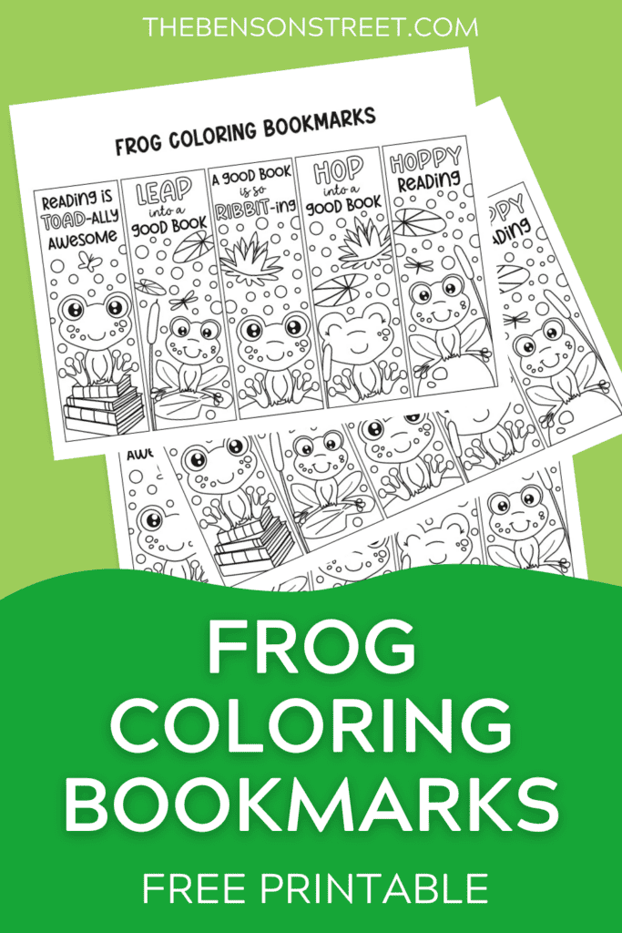 Free Printable Frog Coloring Bookmarks: 5 Designs