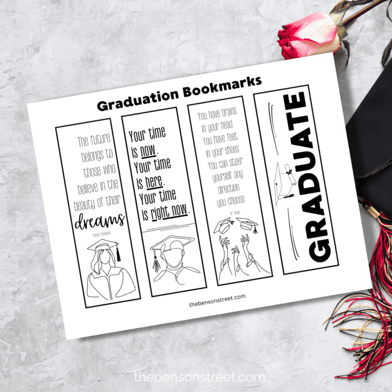 Free Printable Graduation Bookmarks: Graduate Gift Idea - The Benson Street