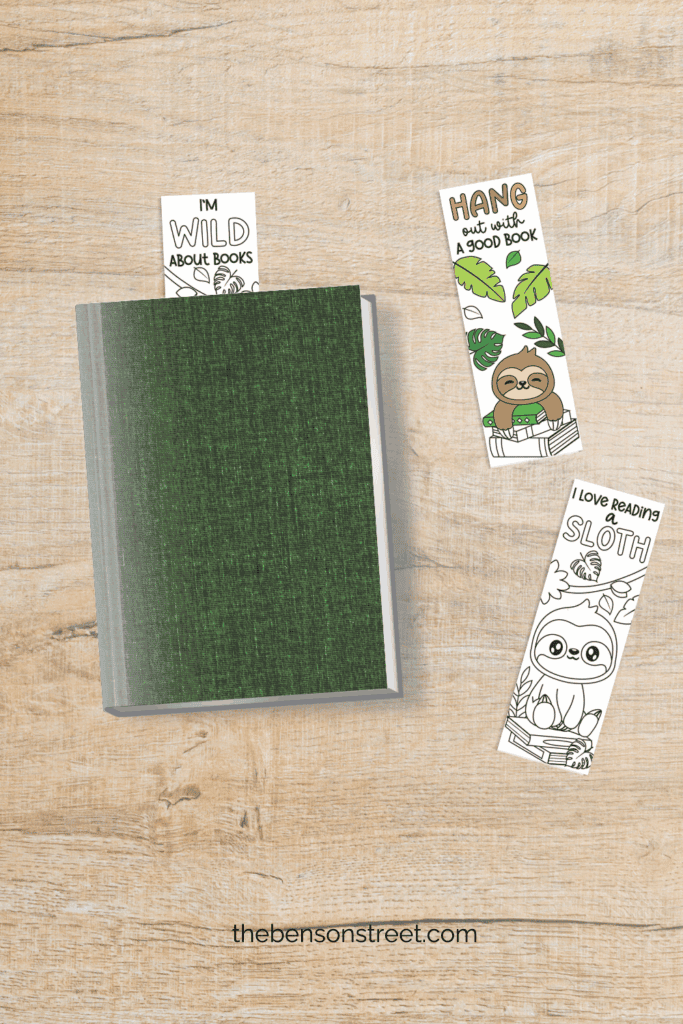 Free Printable Sloth Coloring Bookmarks to Customize - The Benson Street