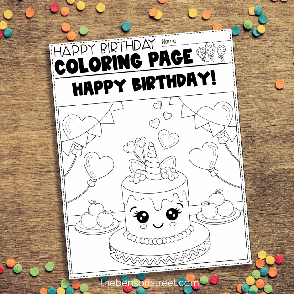 Free Printable Birthday Activity Pages Pack - The Benson Street