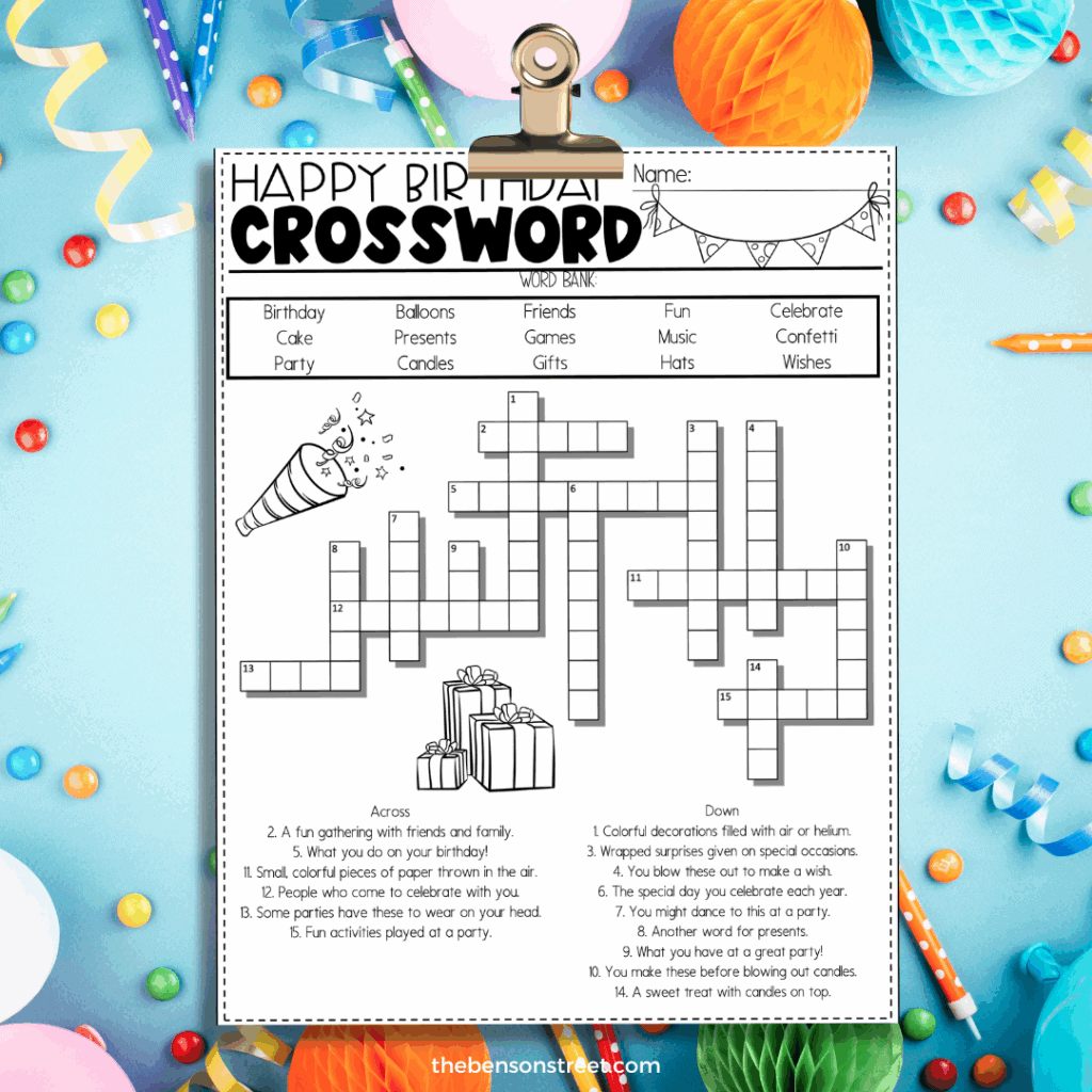 Free Printable Birthday Activity Pages Pack - The Benson Street