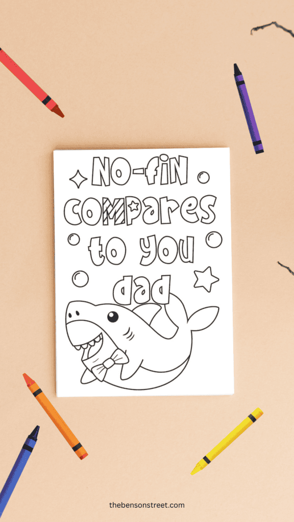 Free Printable Shark Father's Day Cards for Kids to Color - The Benson ...