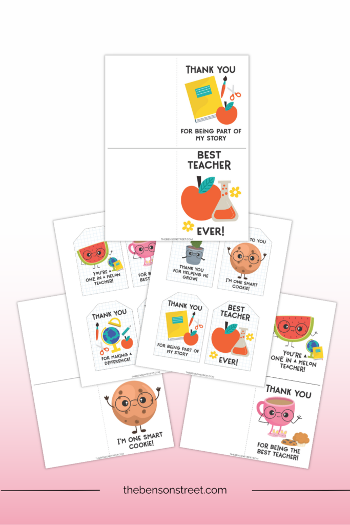 Free Printable Thank You Cards for Teachers: 8 Card Designs