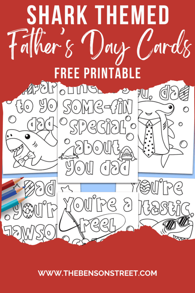 Free Printable Shark Father's Day Cards for Kids to Color - The Benson ...