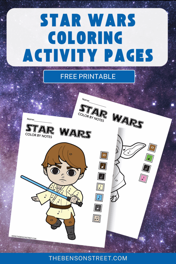 Free Printable Star Wars Color by Note Pages