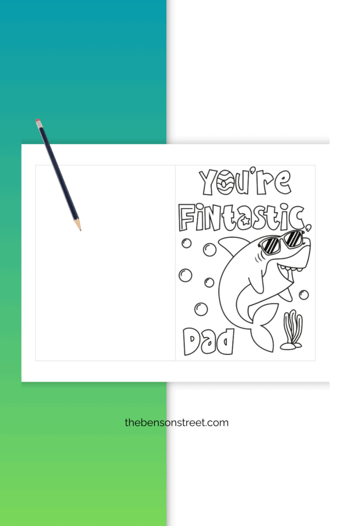 Free Printable Shark Father's Day Cards for Kids to Color - The Benson ...