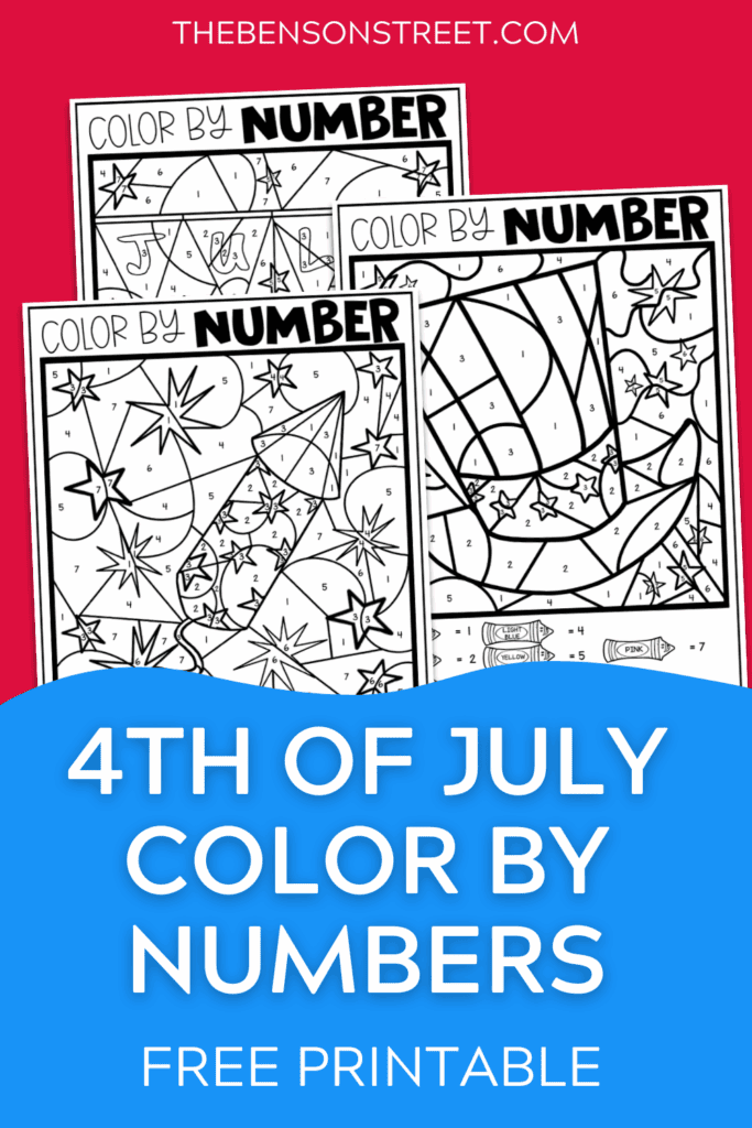 Free Printable 4th of July Color by Number Worksheets