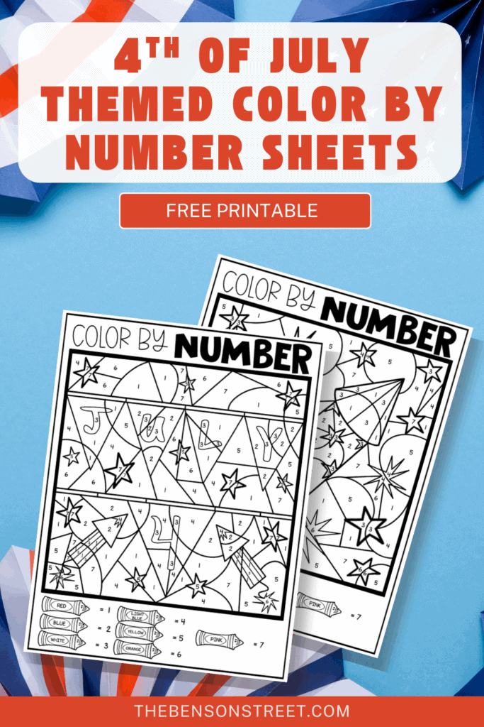 Free Printable 4th of July Color by Number Worksheets