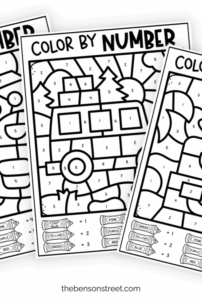 Free Printable Road Trip Color by Number Pages - The Benson Street