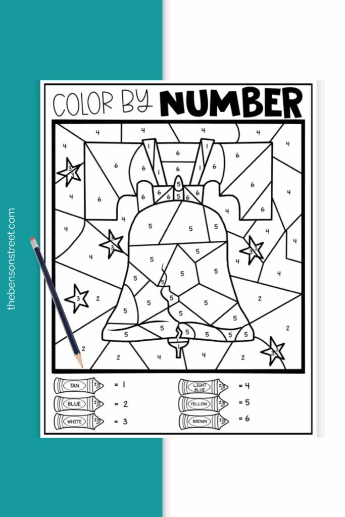 Free Printable 4th of July Color by Number Worksheets