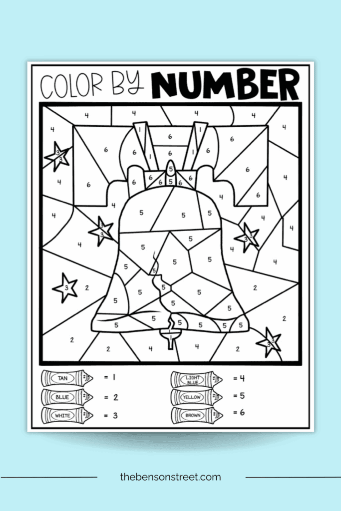 Free Printable 4th of July Color by Number Worksheets