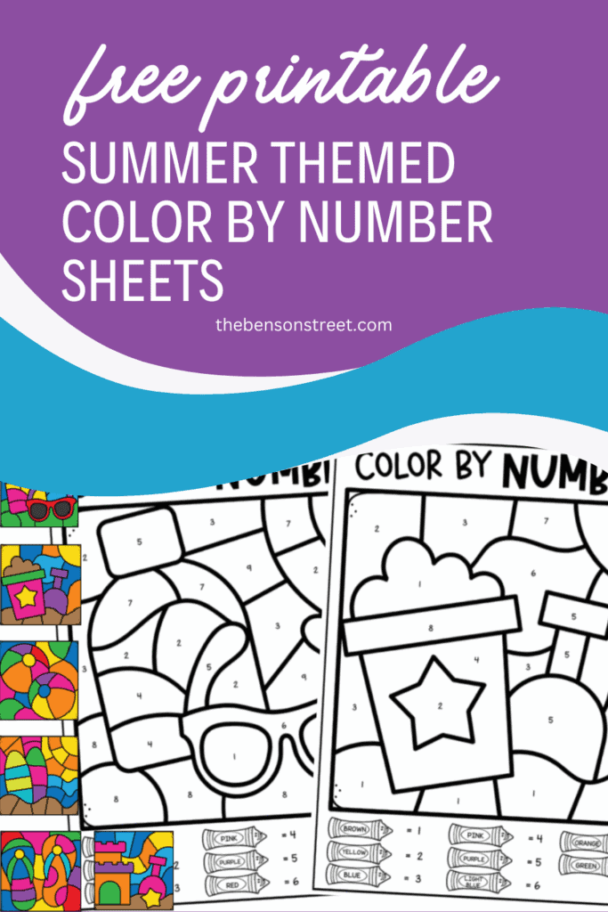 Free Printable Summer Color by Number Pages: 6 Beach Designs - The ...