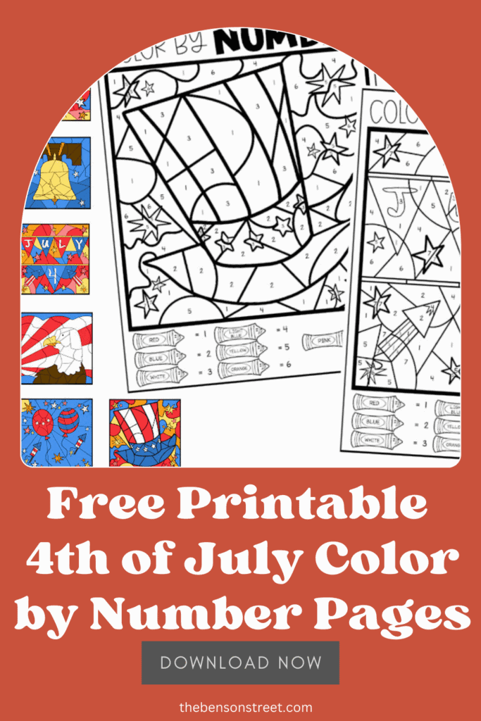 Free Printable 4th of July Color by Number Worksheets