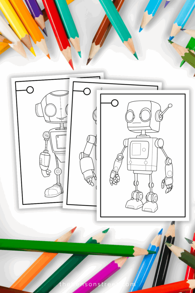 Free Printable Robot Coloring Pages for Kids: 6 Cute Designs - The ...