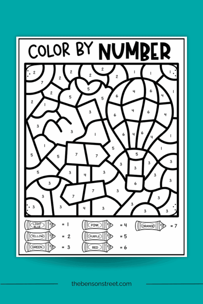 Free Printable Road Trip Color by Number Pages - The Benson Street