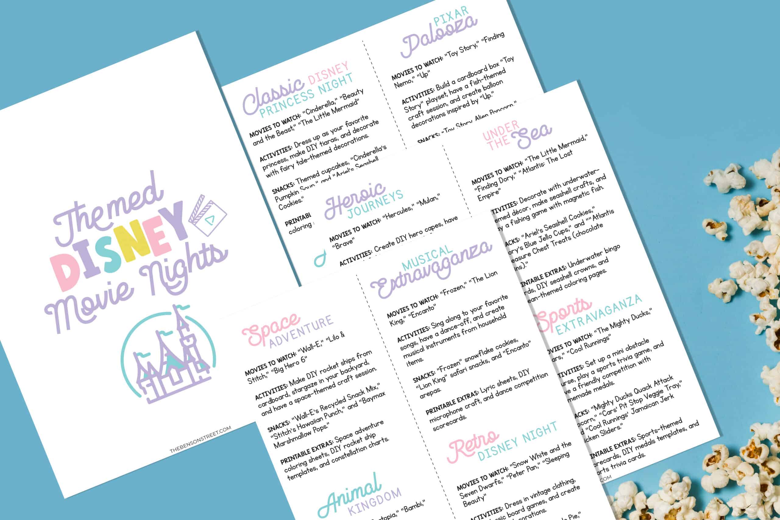 Free Printable Themed Disney Movie Night Ideas: Magical Family Nights