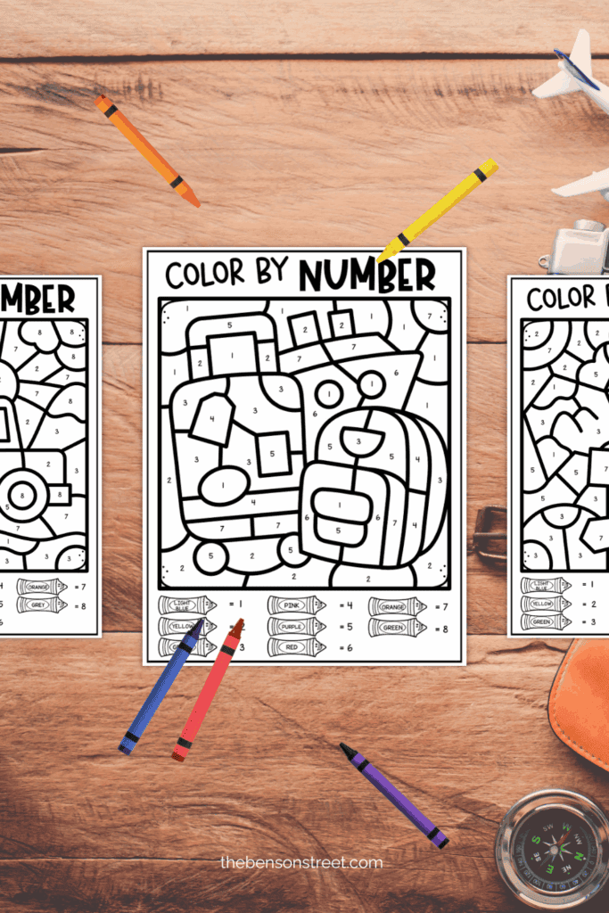 Free Printable Road Trip Color by Number Pages - The Benson Street