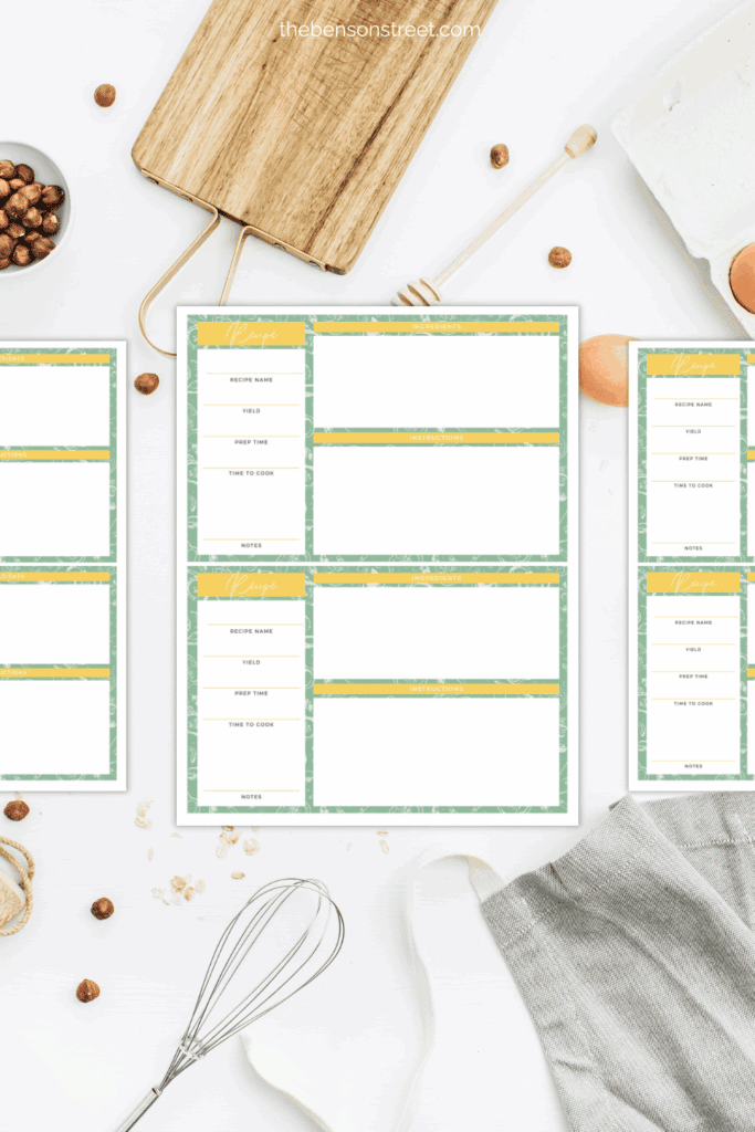 Free Printable Recipe Cards to Fill In - The Benson Street