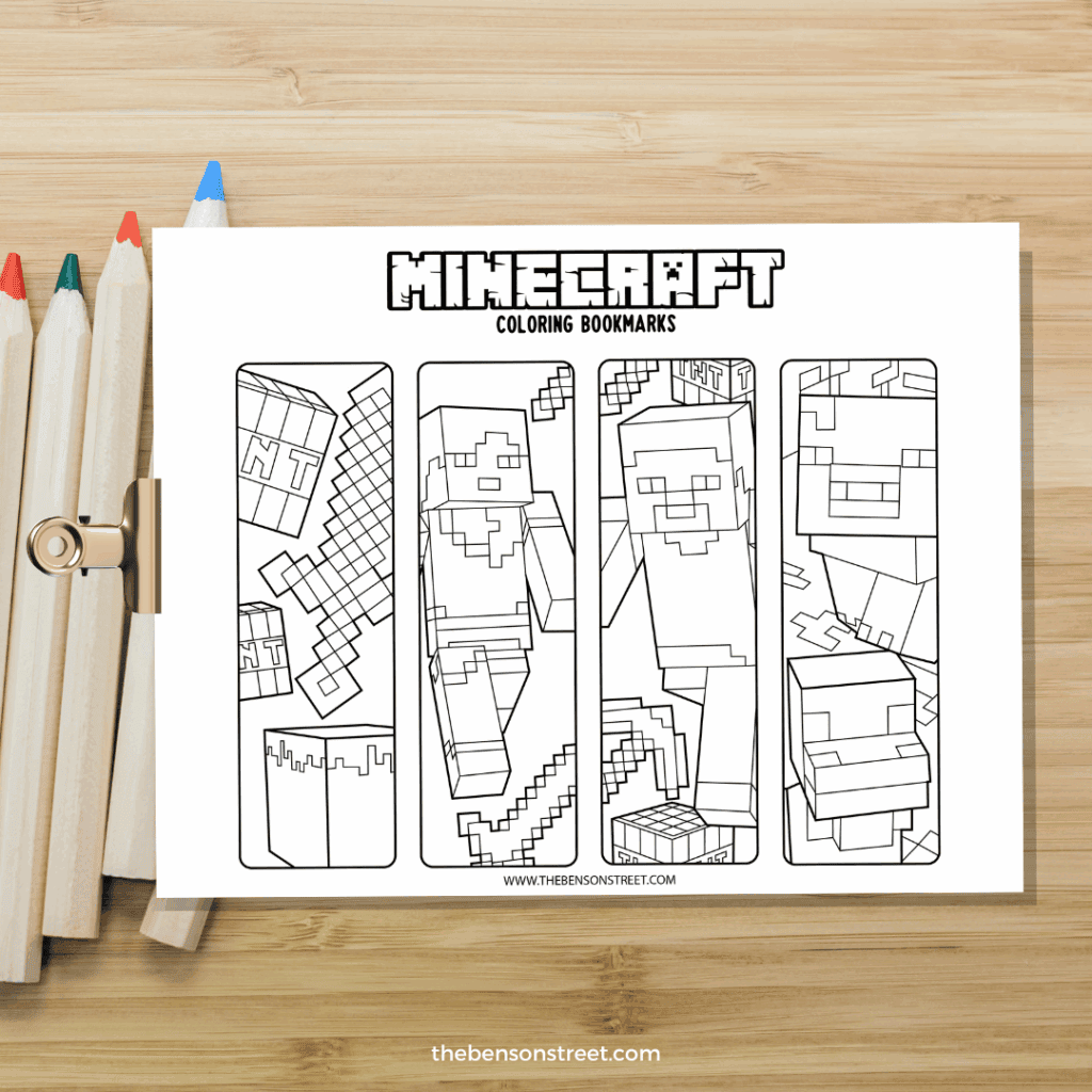 FREE Printable Minecraft Coloring Bookmarks: 8 Designs to Color - The ...