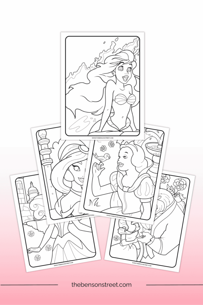 Free Printable Disney Princess Coloring Pages: 8 Sheets