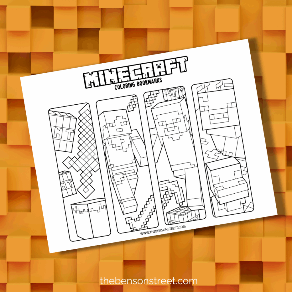 FREE Printable Minecraft Coloring Bookmarks: 8 Designs to Color - The ...