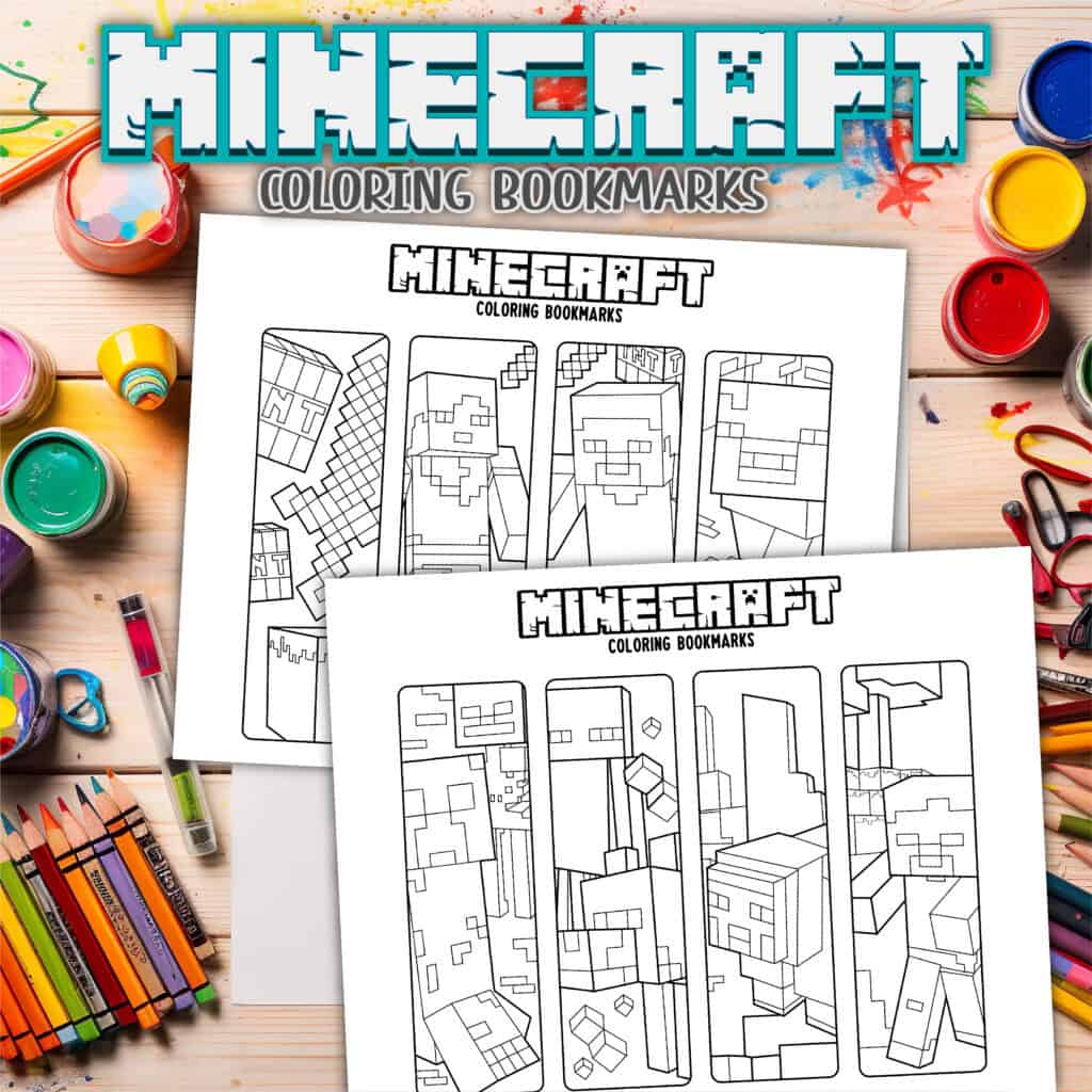 FREE Printable Minecraft Coloring Bookmarks: 8 Designs to Color - The ...