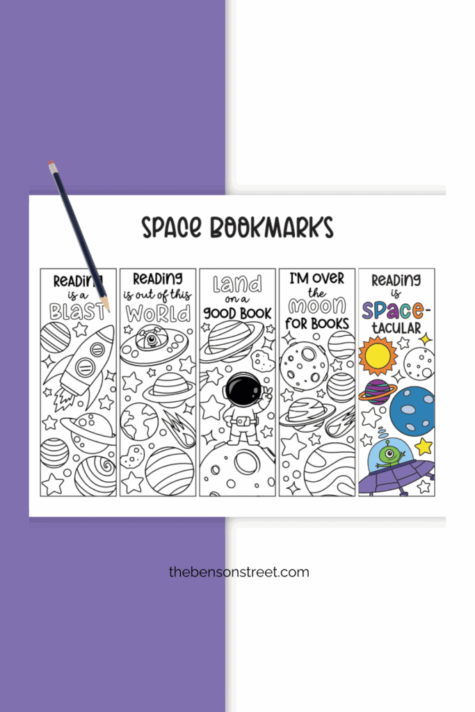 Free Printable Space Coloring Bookmarks to Customize: 5 Designs - The ...