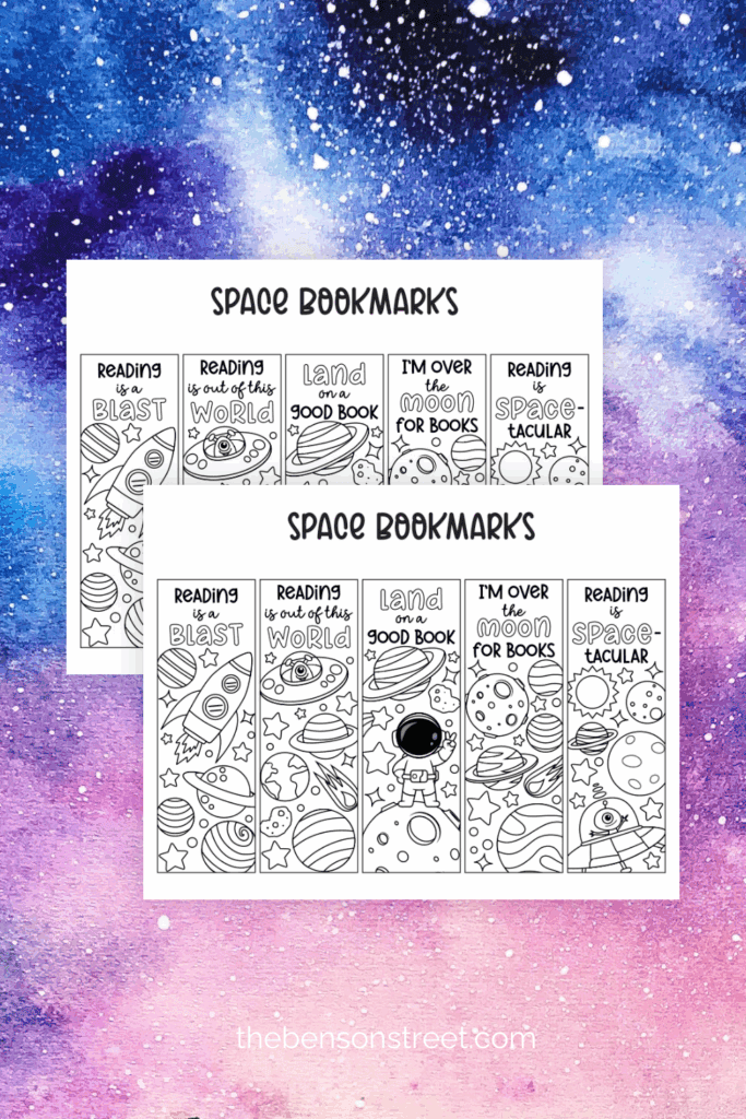 Free Printable Space Coloring Bookmarks to Customize: 5 Designs - The ...