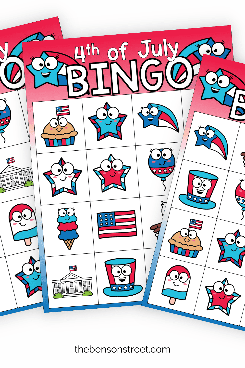 FREE 4th of July Bingo Cards Printable: 10 Patriotic Cards - The Benson ...