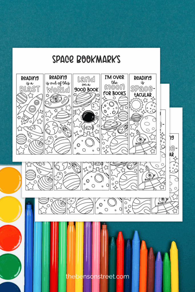 Free Printable Space Coloring Bookmarks to Customize: 5 Designs - The ...