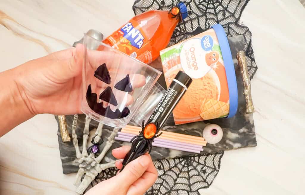 Easy & Spooky Halloween Fanta Jack O'Lantern Floats - The Benson Street